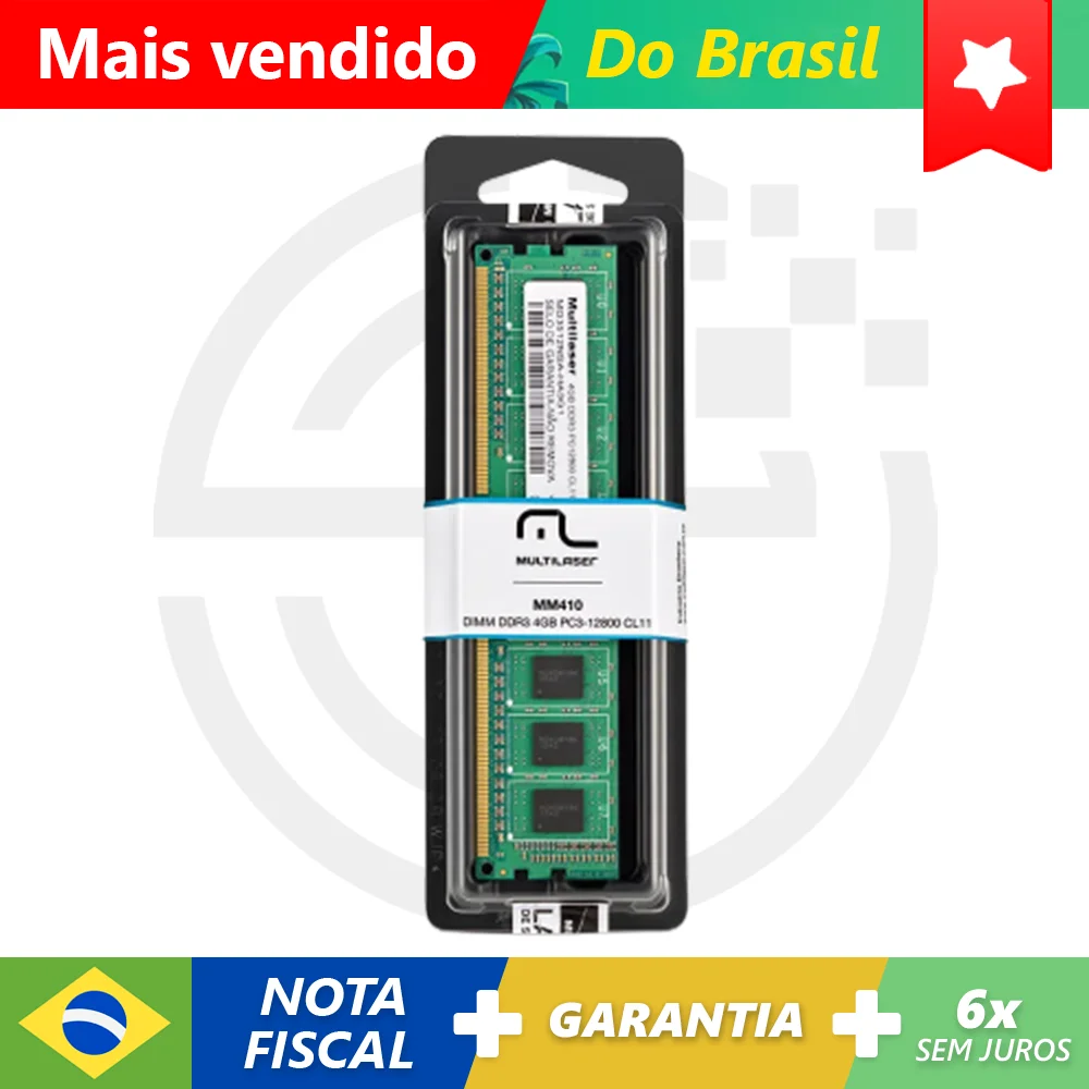 MEMORIA MULTILASER UDIMM 4GB DDR3 1600MHZ MM410