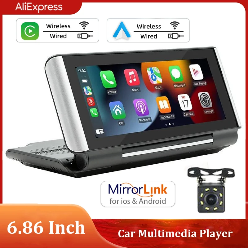 6-86inch-Car-Radio-Multimedia-Player-180-Foldable-Screen-Wireless ...