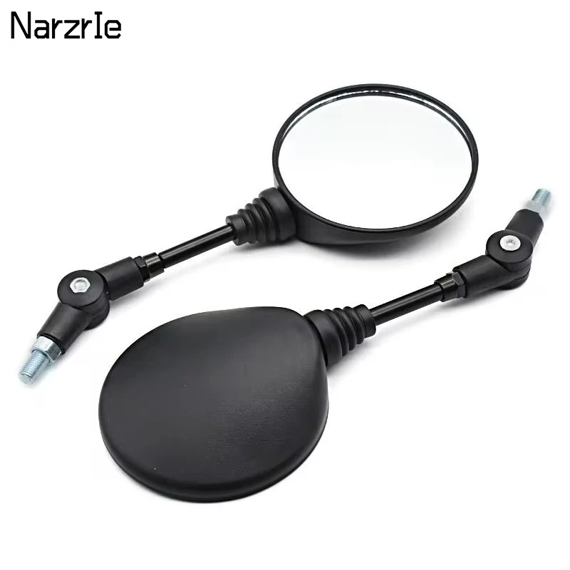 1-Pair-Foldable-Round-10MM-Scooter-Rear-Mirror-Dirt-Pit-Bike-Rearview ...