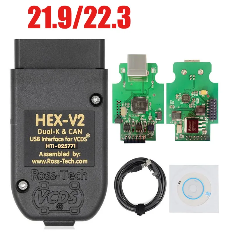 Vagcom vag com hex v2 21.3 21 9 interface pode ferramenta de diagnóstico original francês para ...