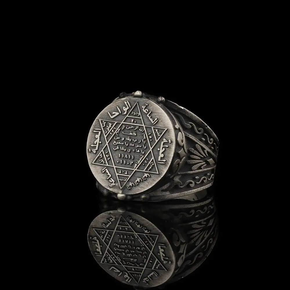 Aging-Seal-of-Prophet-Solomon-Real-Pure-Sterling-Silver-Ring-925-For ...