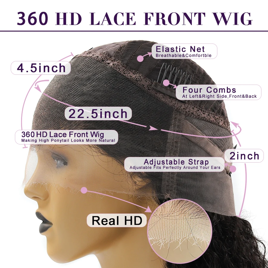 WOWANGEL Skinlike Real HD Lace 360 Full Frontal Wig Body Wave Pre Pluc