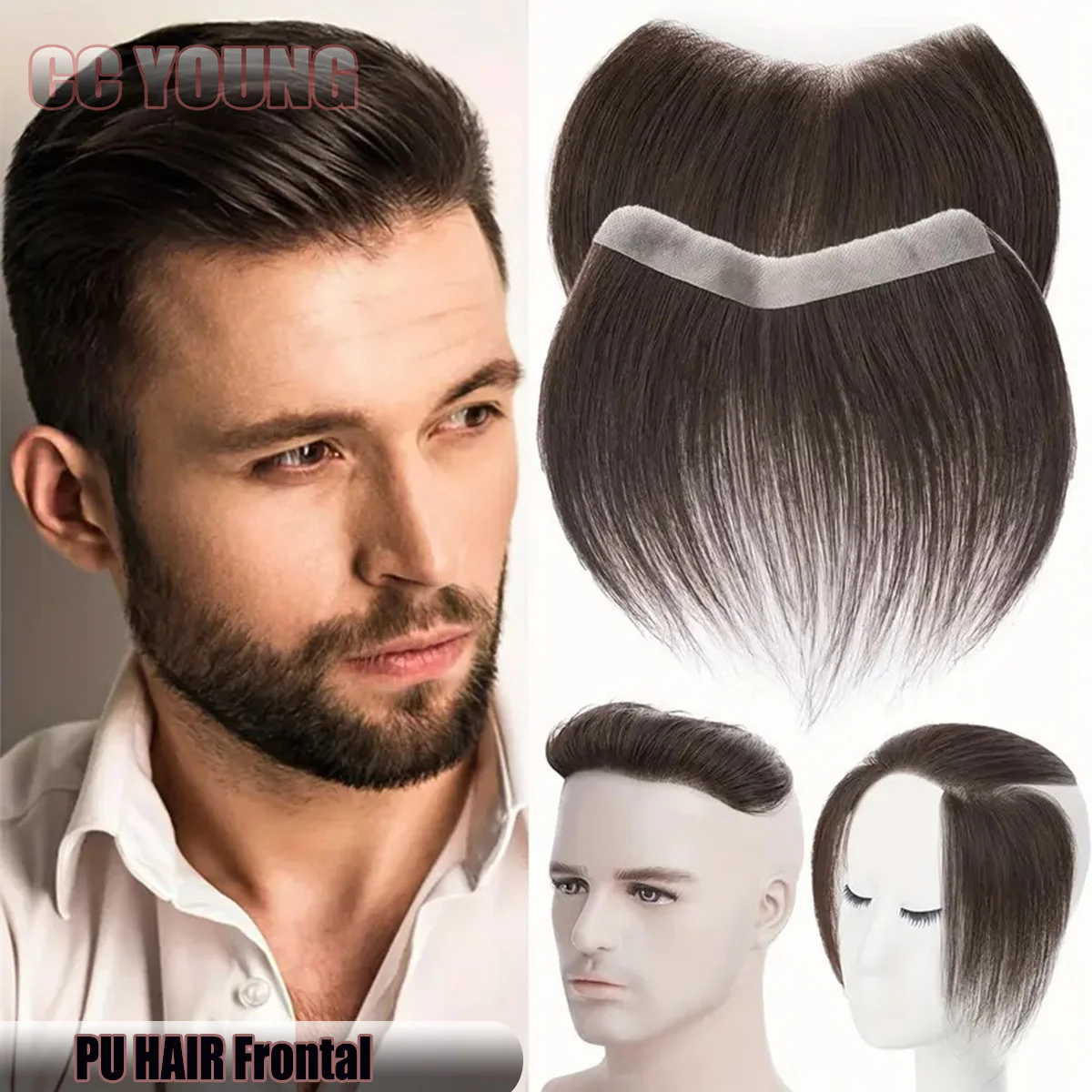 6 Inch Seamless Hairline Topper Natural Look Replacement for Forehead ...