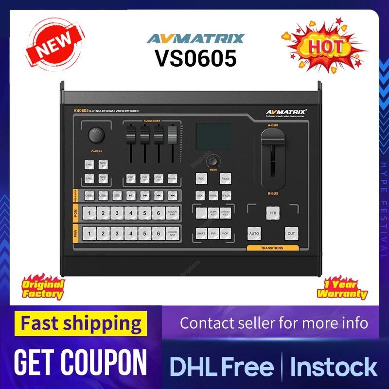 Avmatrix Vs0605u Vs0605 Pvs0403u Streaming Switcher 6ch Sdi/hdmi-compatibl Multi-format Video ...