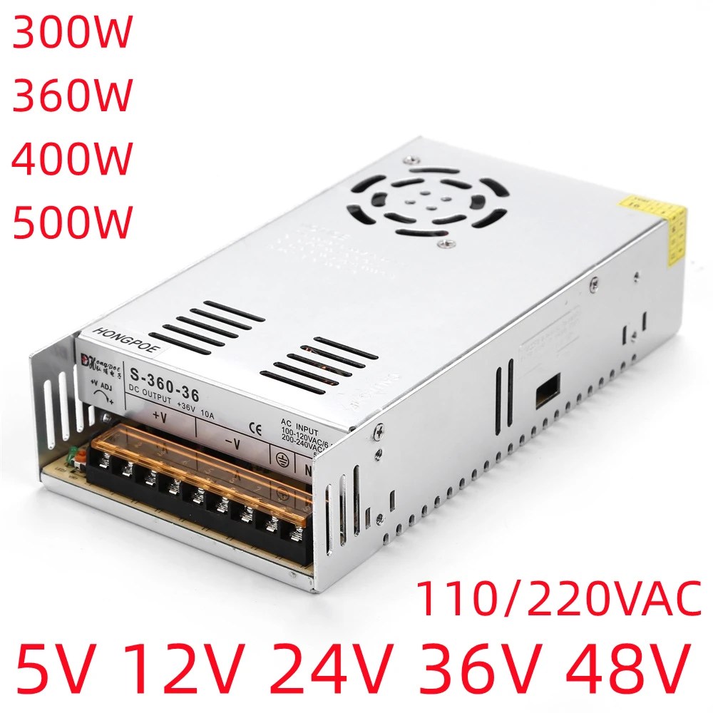 300w 360w 400w 500w Led Power Supply Dc 5v 12v 24v 36v 48v Switching ...