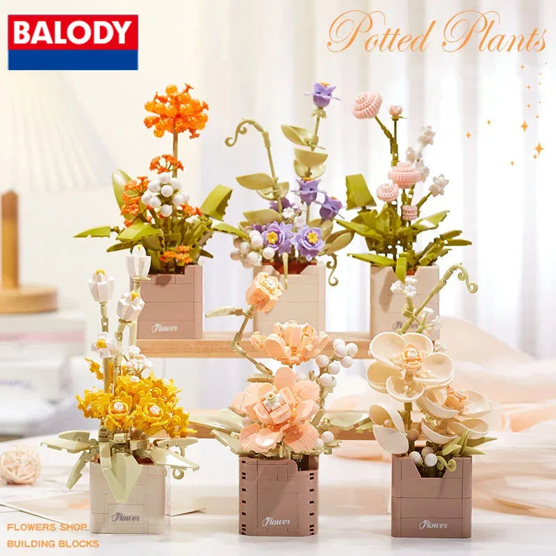 Balody-Flowers-Bonsai-Bouquet-Building-Blocks-Succulents-Orchid-Potted ...