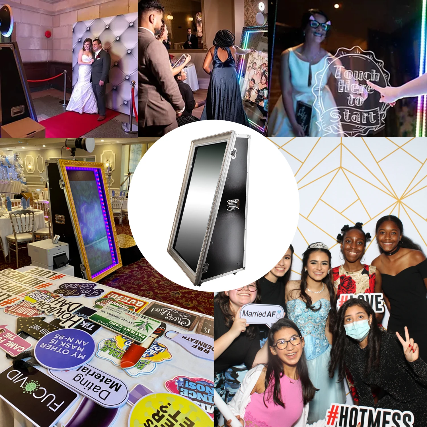 Magic Mirror Booth 65 Inch Photobooth Shell 55 Inch Touch Screen Mirror ...