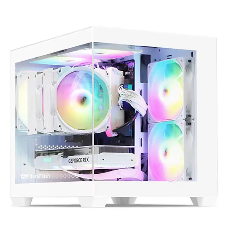 Darkflash Dcm30 Rgb Tempered Glass Computer Pc Case (White) - AliExpress 7
