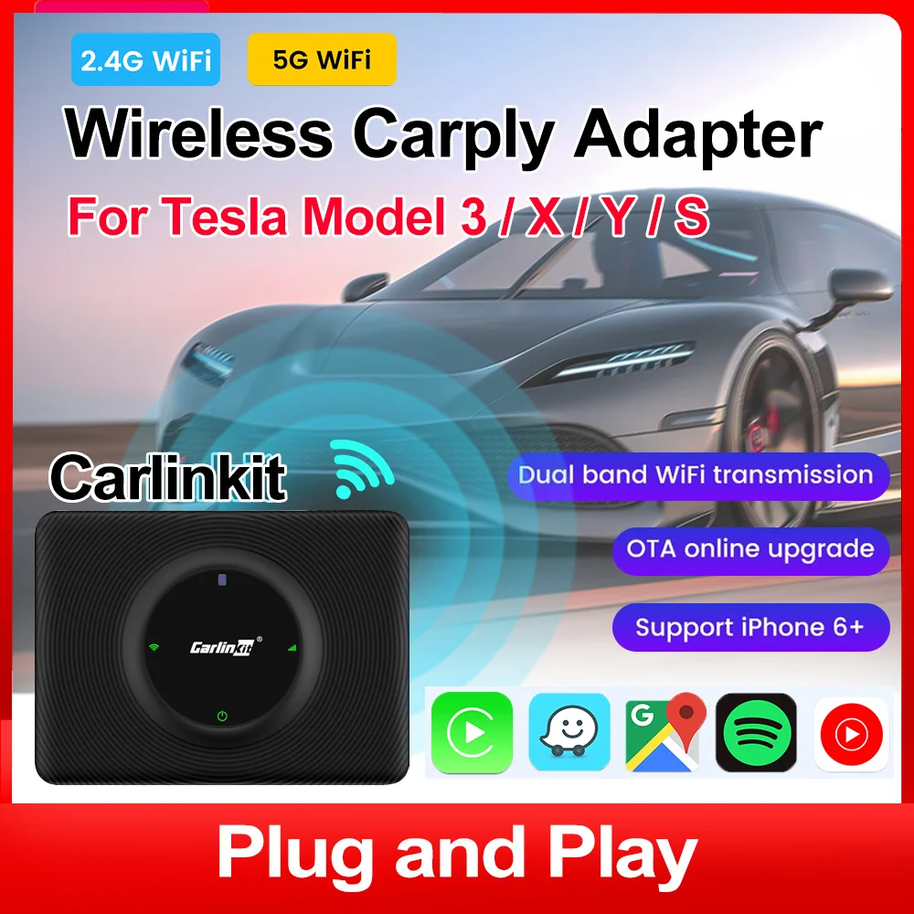 CarlinKit Caja inalámbrica T2C Mini Carplay, adaptador WiFi Bluetooth ...