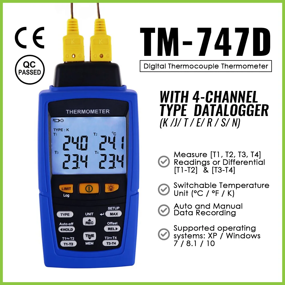 Digital-4-Channel-Thermocouple-Thermometer-Datalogger-K-J-T-E-R-S-N ...