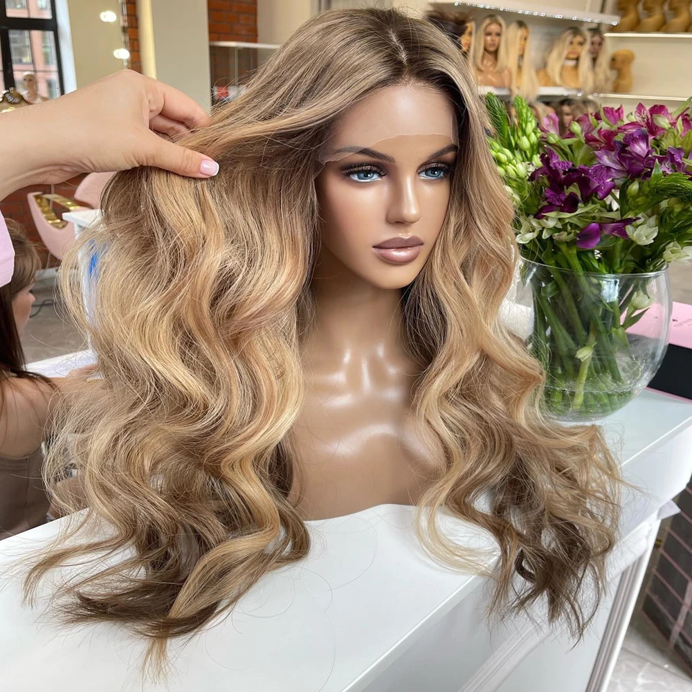 Ombre-Human-Hair-Wigs-30-300-Thick-Density-Long-Wavy-Wig-for-Women-Ash ...