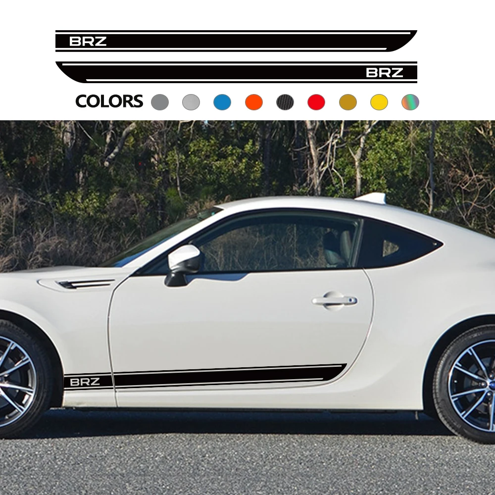 2Pcs Car Side Doors Stickers For Subaru BRZ Vehicle Sport Line Styling ...