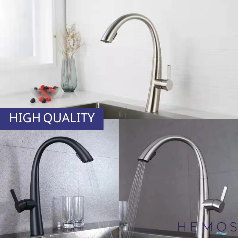 Hemók Elrejtik A Kihúzható Fekete Konyhai Csaptelep Hideg És Forró ...