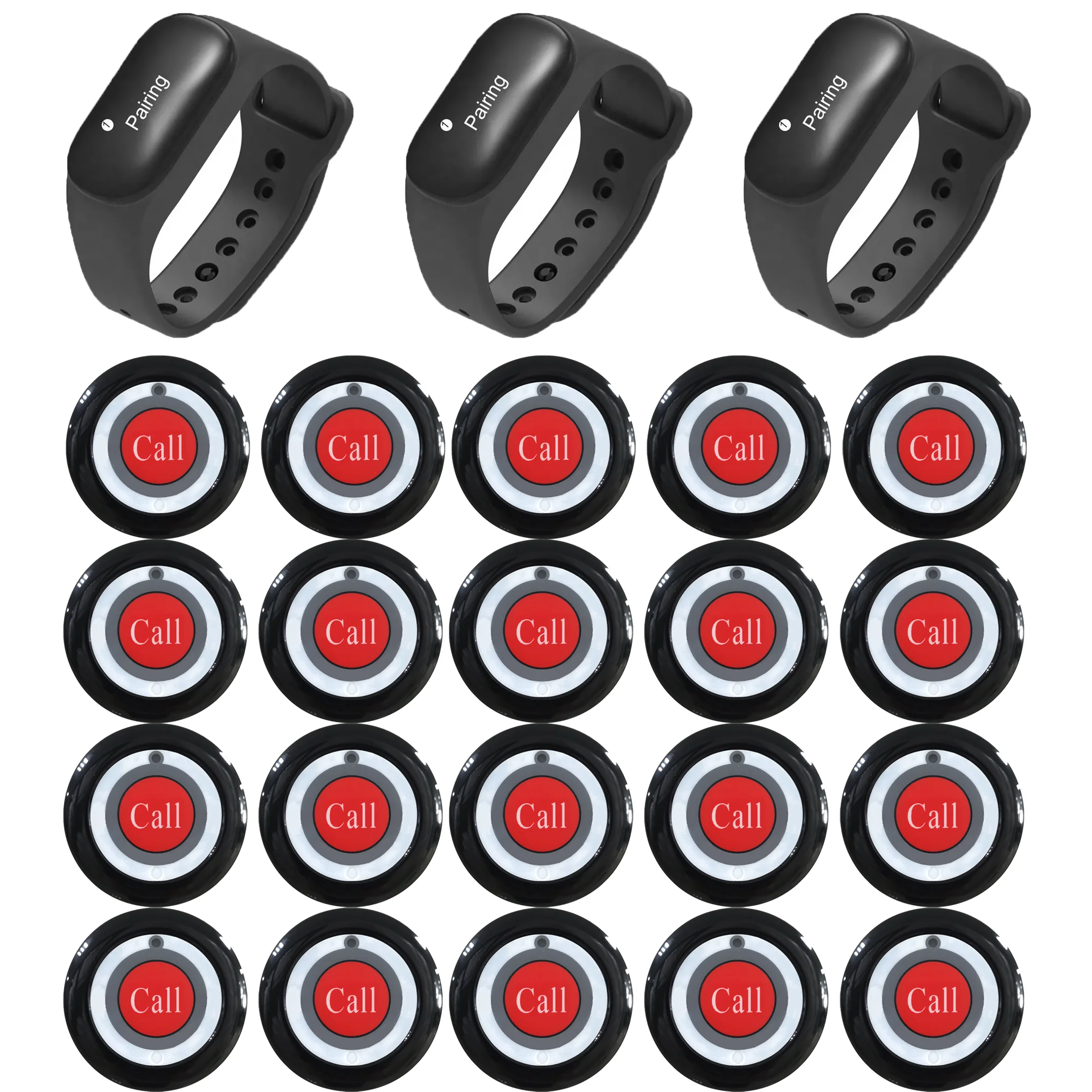 Jiantao Watch Receiver 2 Watch+10/15/20 Call Buttons Wireless Waiter ...