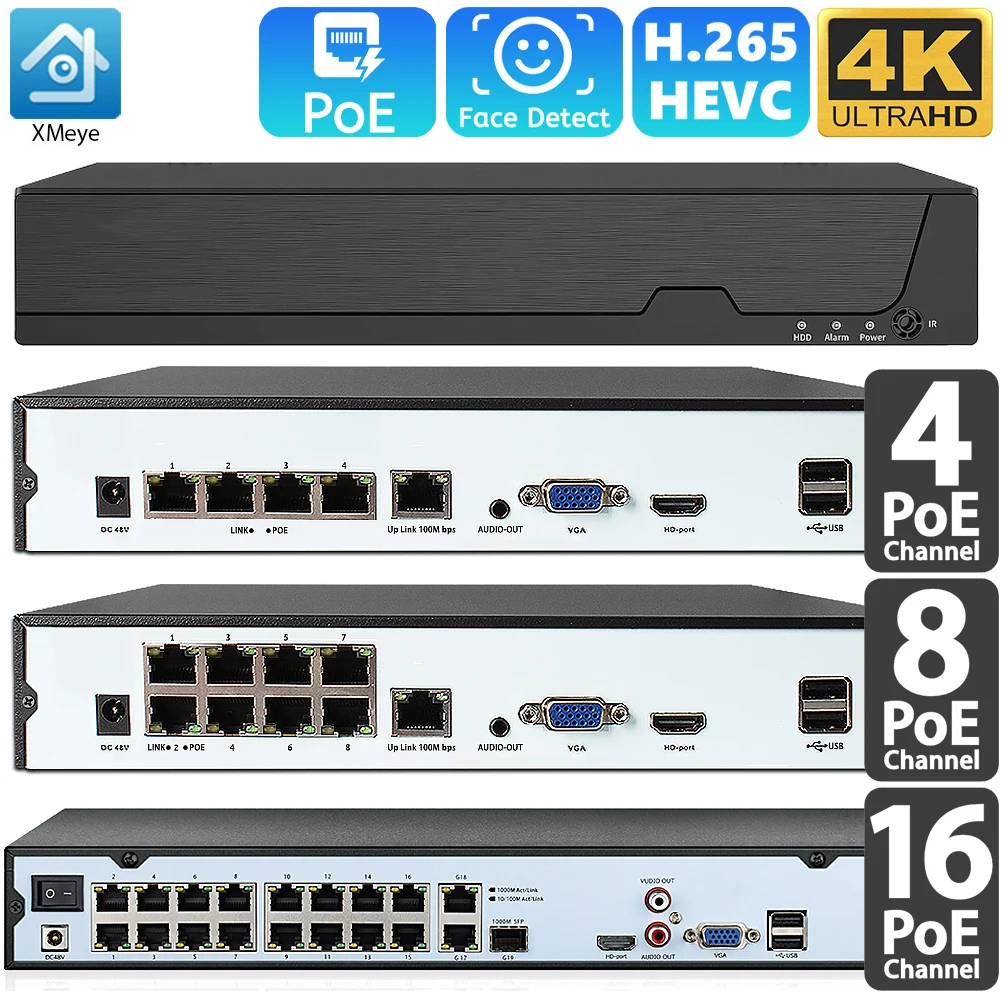 Enregistreur vidéo NVR PoE pour système de vidéosurveillance de ...