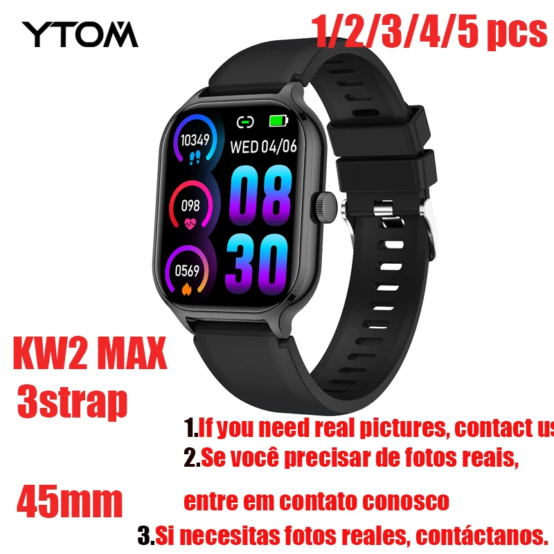 YTOM-KW2-Max-Smartwatch-para-homens-e-mulheres-3-Strap-49mm-melhor-que ...