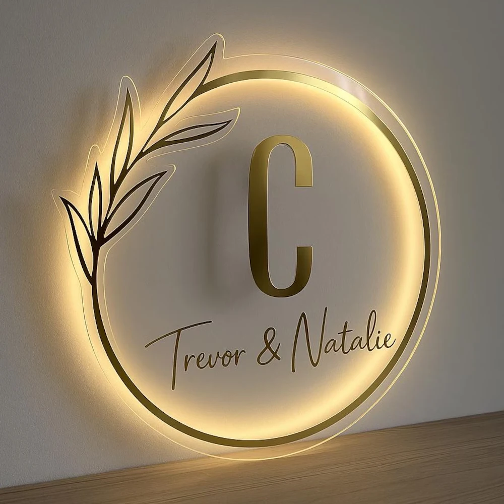 Custom Signboard LED Acrylic Neon Backlit Business Sign Neon Light Name ...