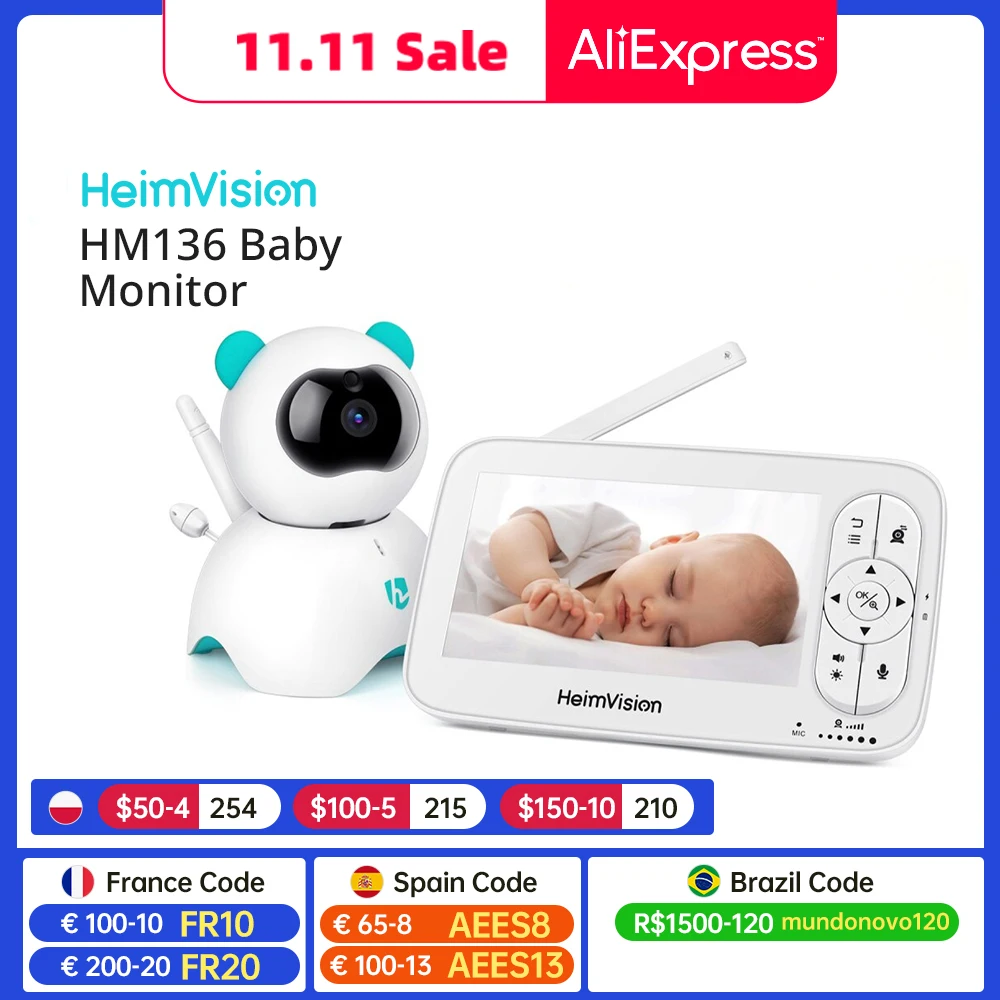 HeimVision HM136 Baby Sleep Monitor with Camera 720P Video 5 Inch LCD ...