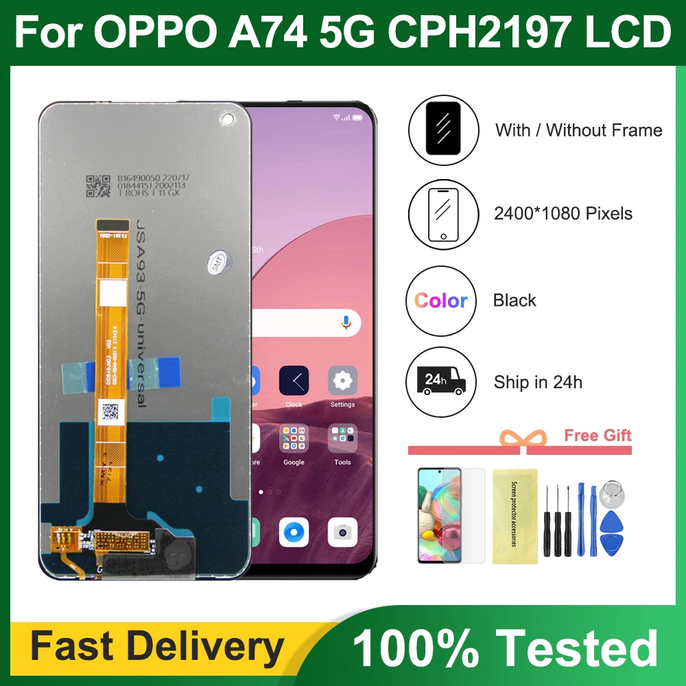 6.5'' Original For OPPO A74 5G CPH2197 CPH2263 LCD Display Touch Screen Digitizer Assembly ...