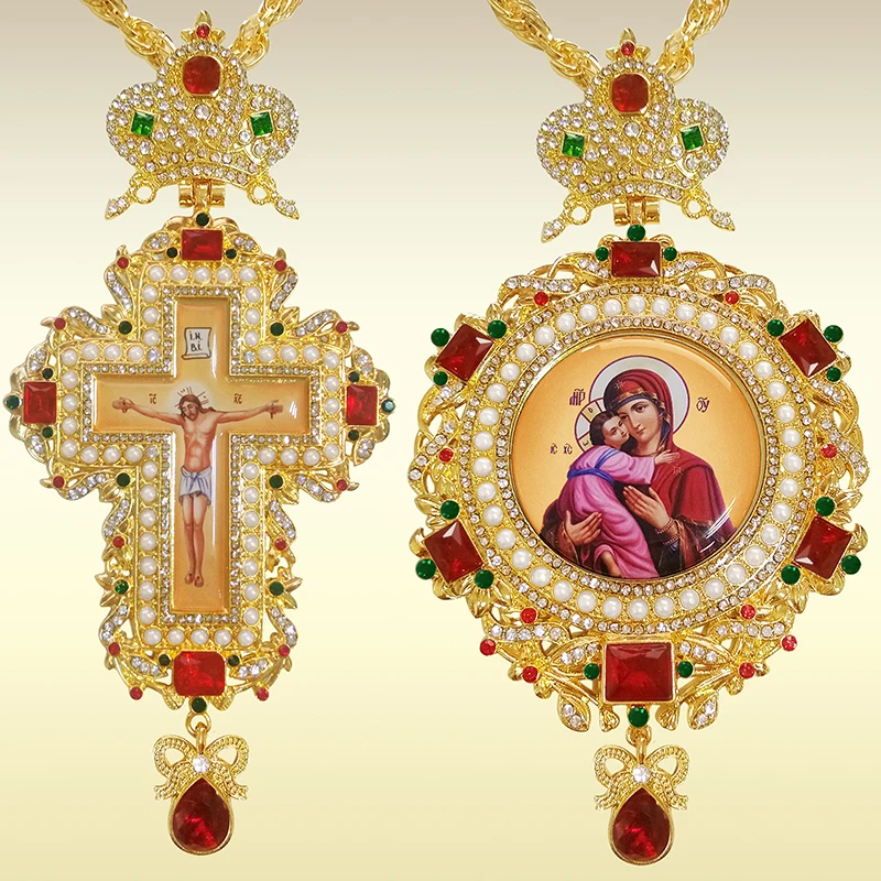 Rounded-Gold-Pectoral-Cross-Orthodox-Design-Religious-Icon-Byzantine ...