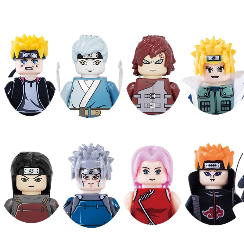 Anime Naruto Building Blocks Haruno Sakura Gaara Sasuke Kakashi Mini ...