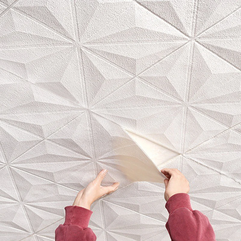 Autocollants-Muraux-3D-de-35x35cm-D-coration-de-Plafond-Anti-Collision ...