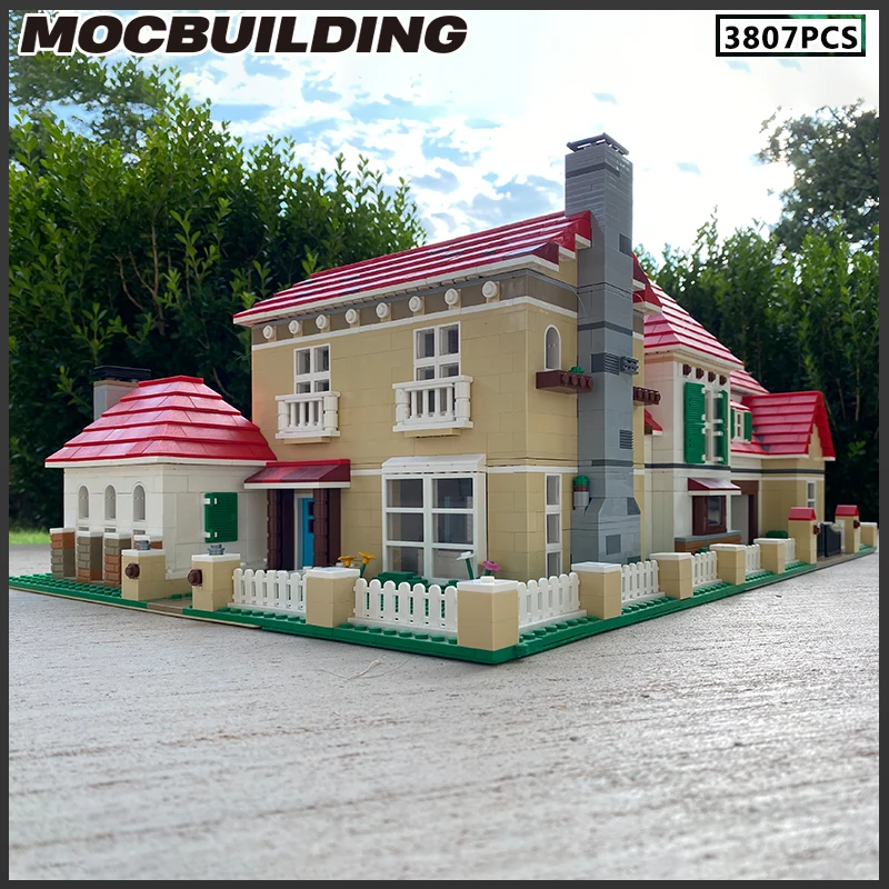 Moc-Building-Block-House-Model-Villa-Residence-DIY-Brick-Landscape ...