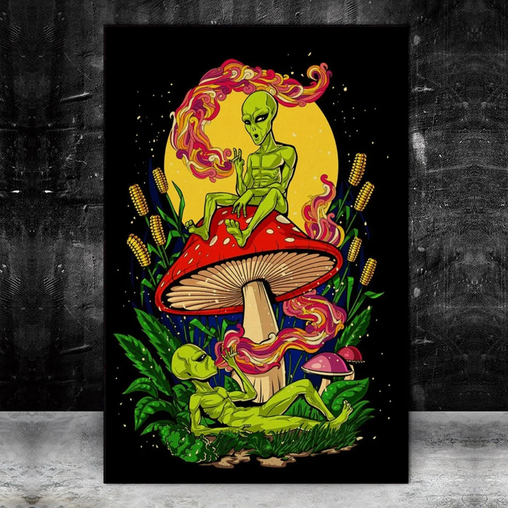 Astronaut Trippy Weed Wallpaper