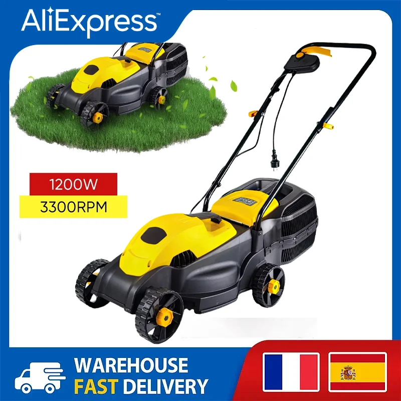 220V-1200W-Portable-High-power-Electric-Lawn-Mower-Adjustable-Hand ...