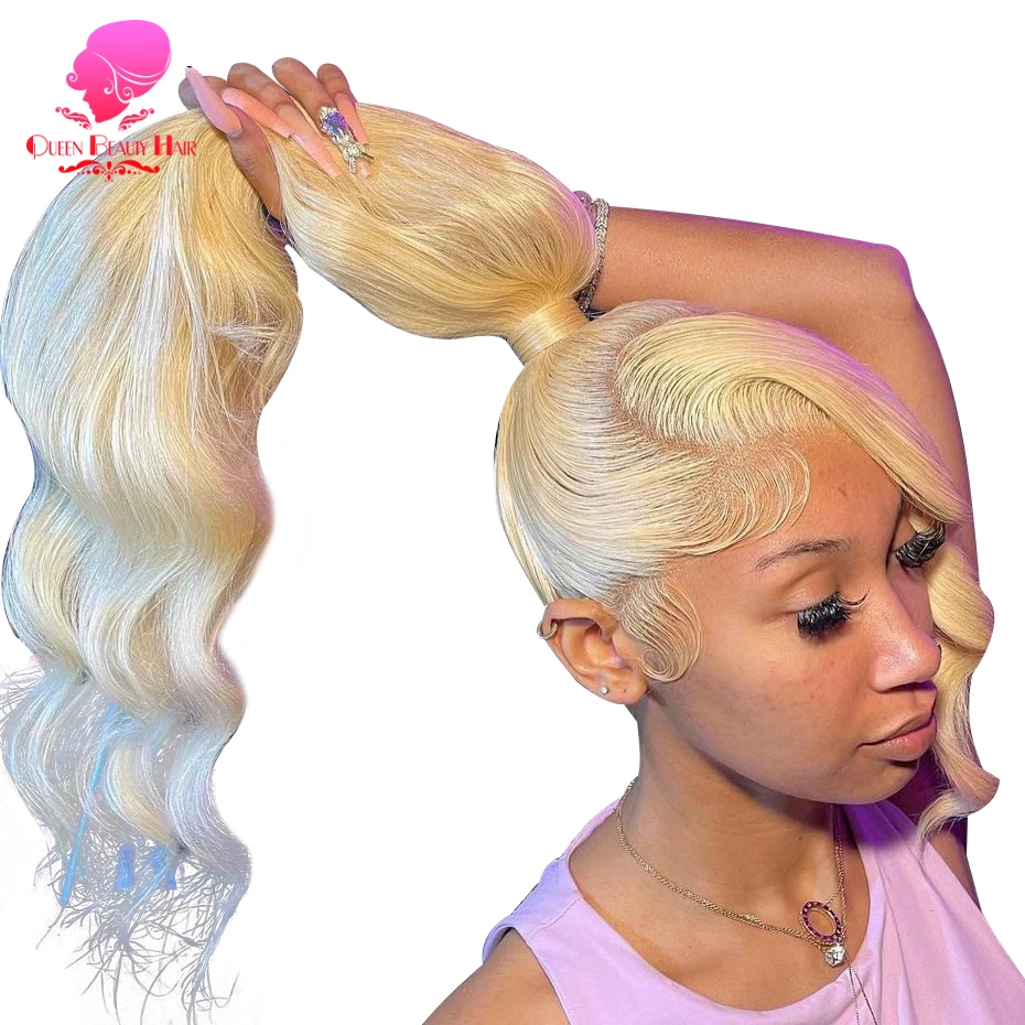 Body-Wave-360-Full-Lace-Frontal-Wig-Human-Hair-Ponytail-30-32-34-Inch ...