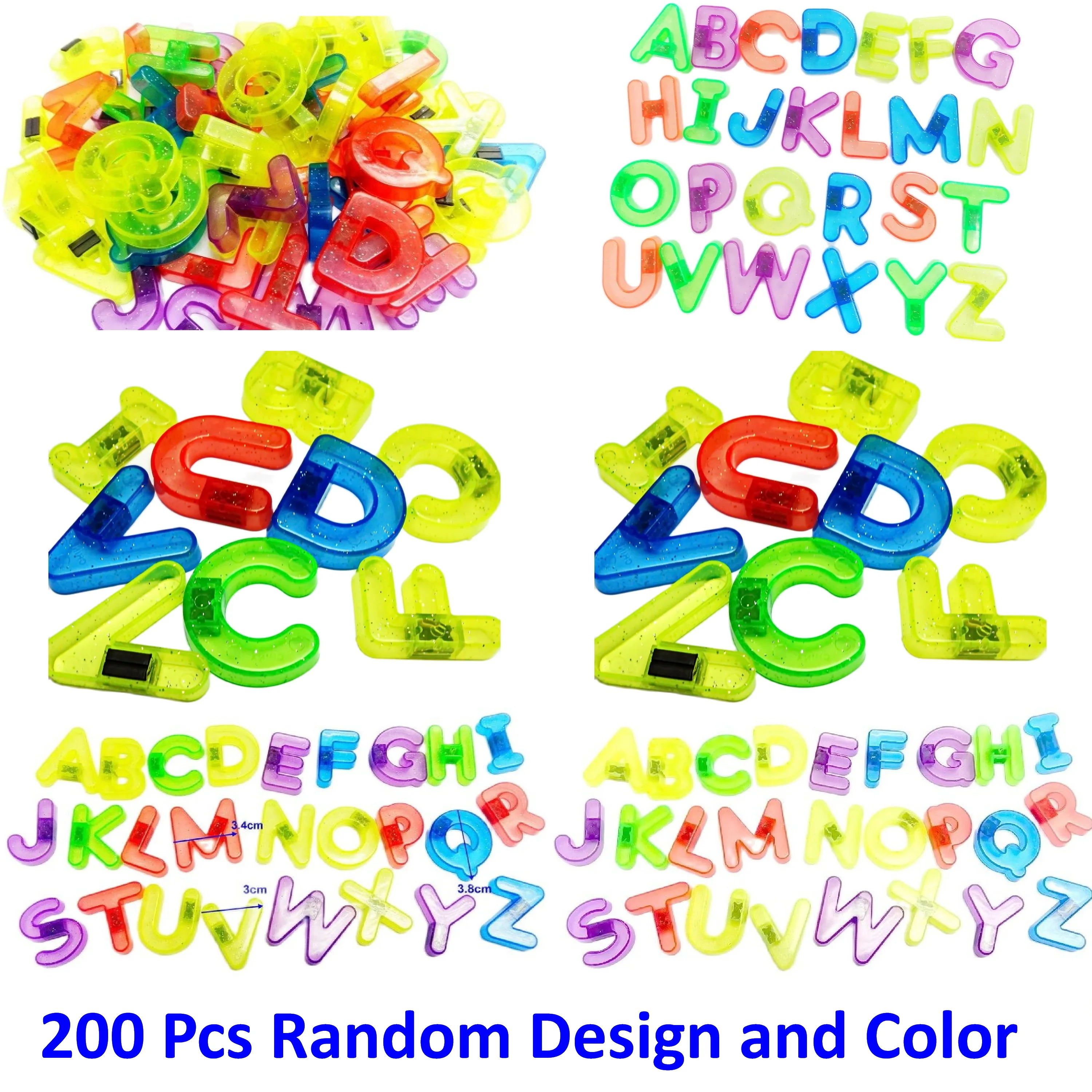 200pc-A-Z-Magnetic-Trans-Letter-Full-Alphabet-Preschool-Educational ...