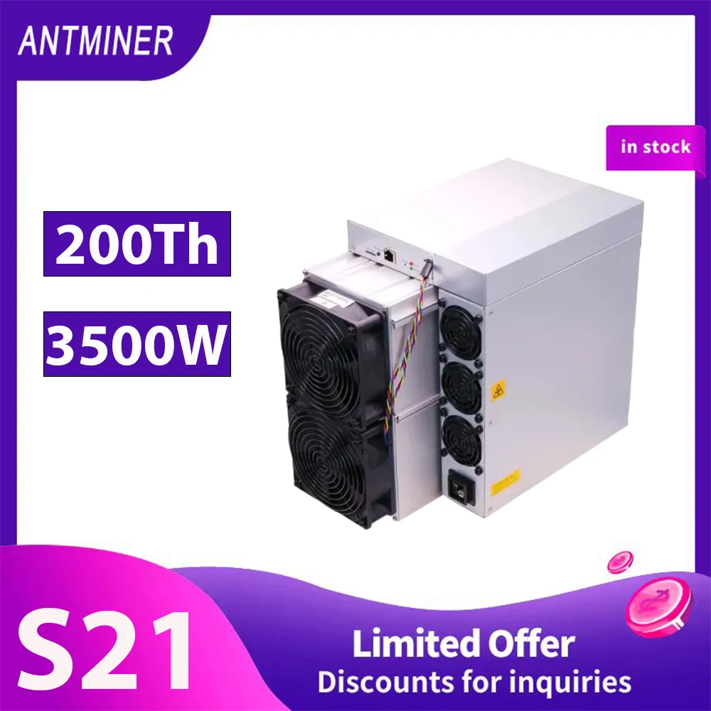New-Bitmain-Antminer-S21-200Th-Bitcoin-Miner-200T-3500W-17-5J-T-BTC-BCH ...