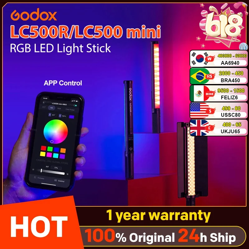 Godox-LC500R-mini-LC500-mini-LED-Light-Stick-RGBWW-LED-Light-Stick ...
