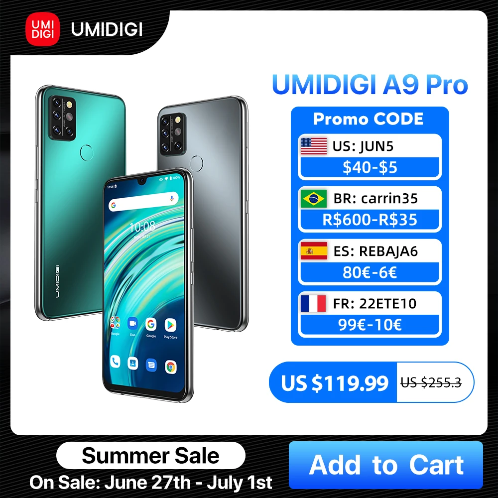 Umidigi A9 Pro Smartphone Unlocked 32/48mp Quad Camera 24mp Selfie ...