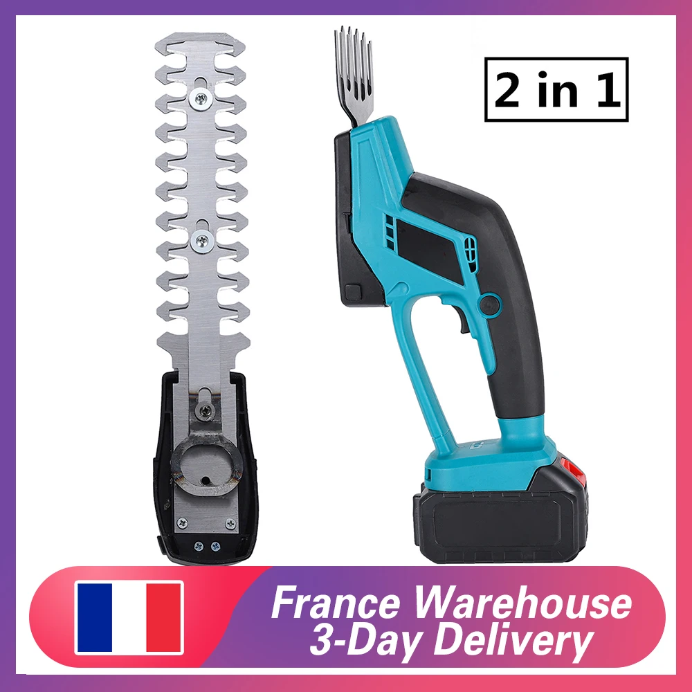 18V Mini 2 in 1 Cordless Hedge Cutter Grass Trimmer Grass Shear ...