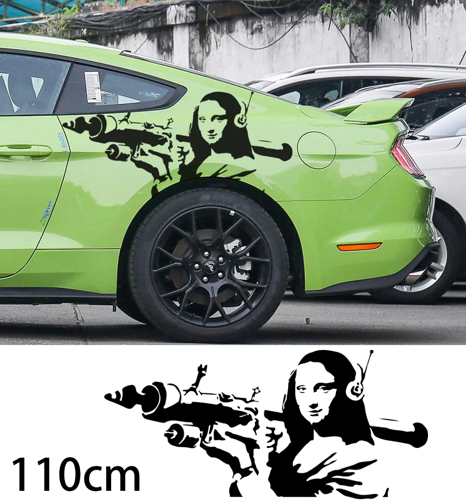 Mona Lisa Design PVC Decals,110cm*48cm Big Car Stickers on Car Body ...
