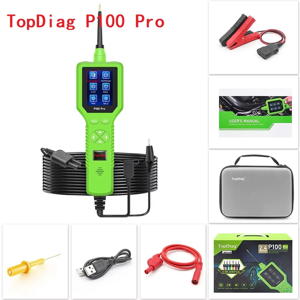 TopDiag P100 Pro Probe Kit Automotive Circuit Diagnostic Test Analyzer ...