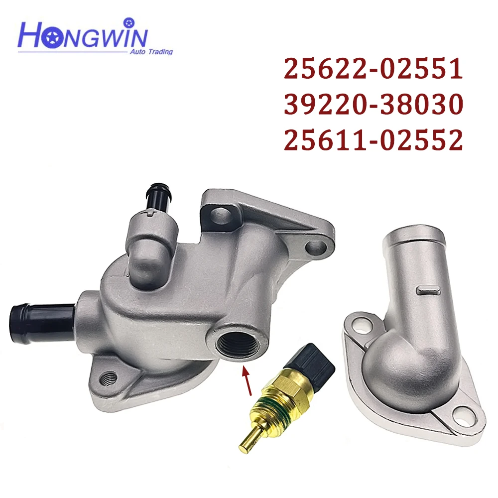 25611-02552-Thermostat-Housing-Cover-Water-Outlet-For-Hyundai-Kia-Atos ...