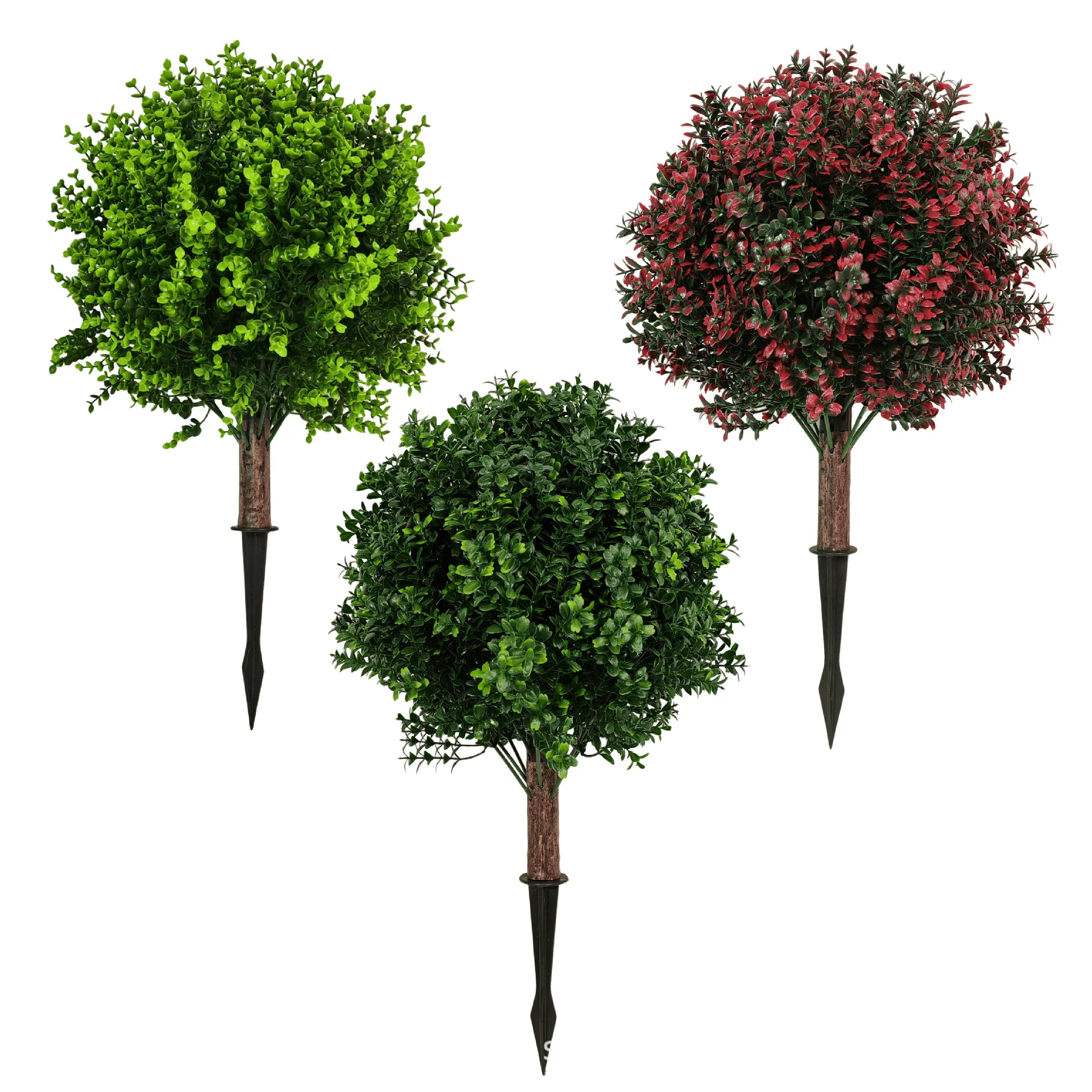 1PC Artificial Boxwood Topiary Outdoor Plants with Spike,1 Pack Faux ...