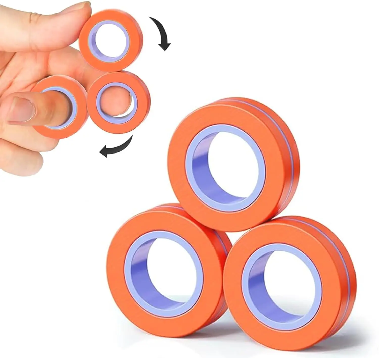 Magnetic Rings Fidget Toy for Adult, Idea ADHD Anxiety Magnetic Fidget ...