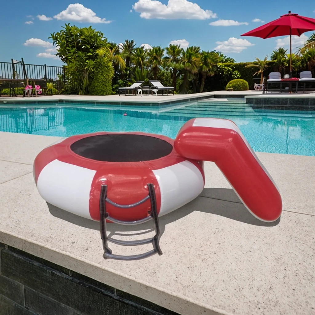 Stock 7FT-2m Inflatable Water Trampoline Lake Outdoor Exercise Bouncer ...