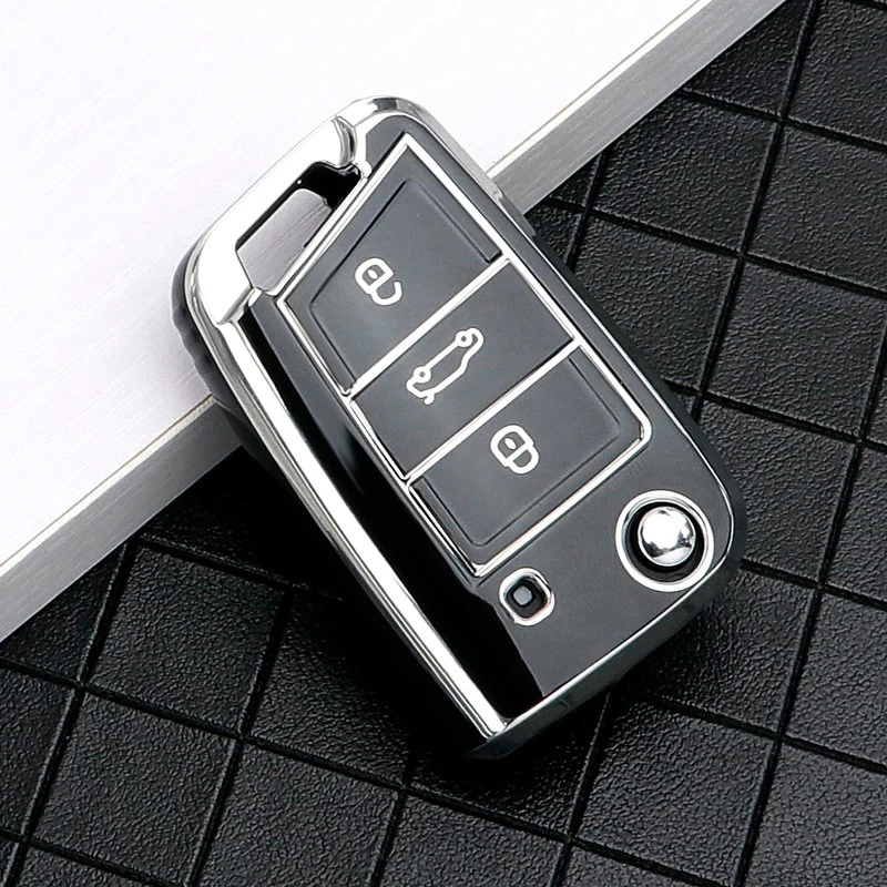 TPU Car Key Cover Case For VW Volkswagen Golf 7 MK7 MK2 Tiguan For Seat ...