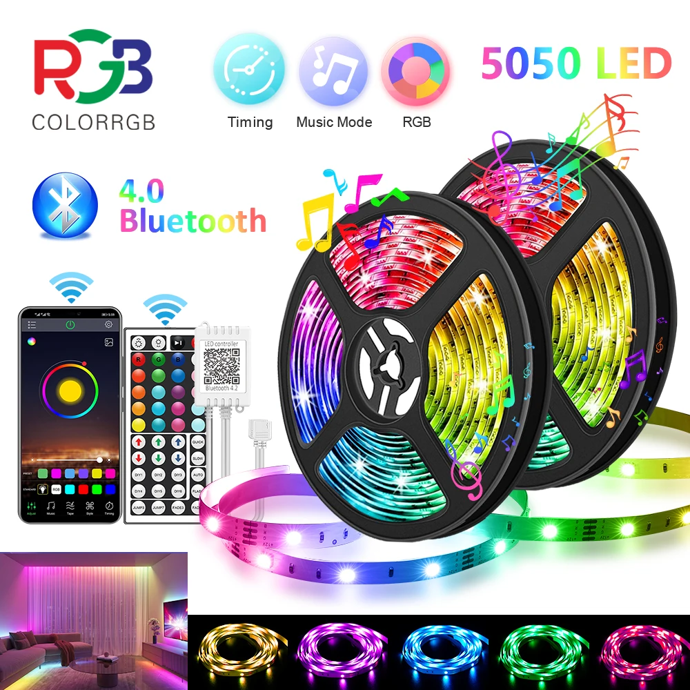 LED-Strip-Light-RGB5050-Color-Changing-5M-20M-APP-Remote-Home-LED ...