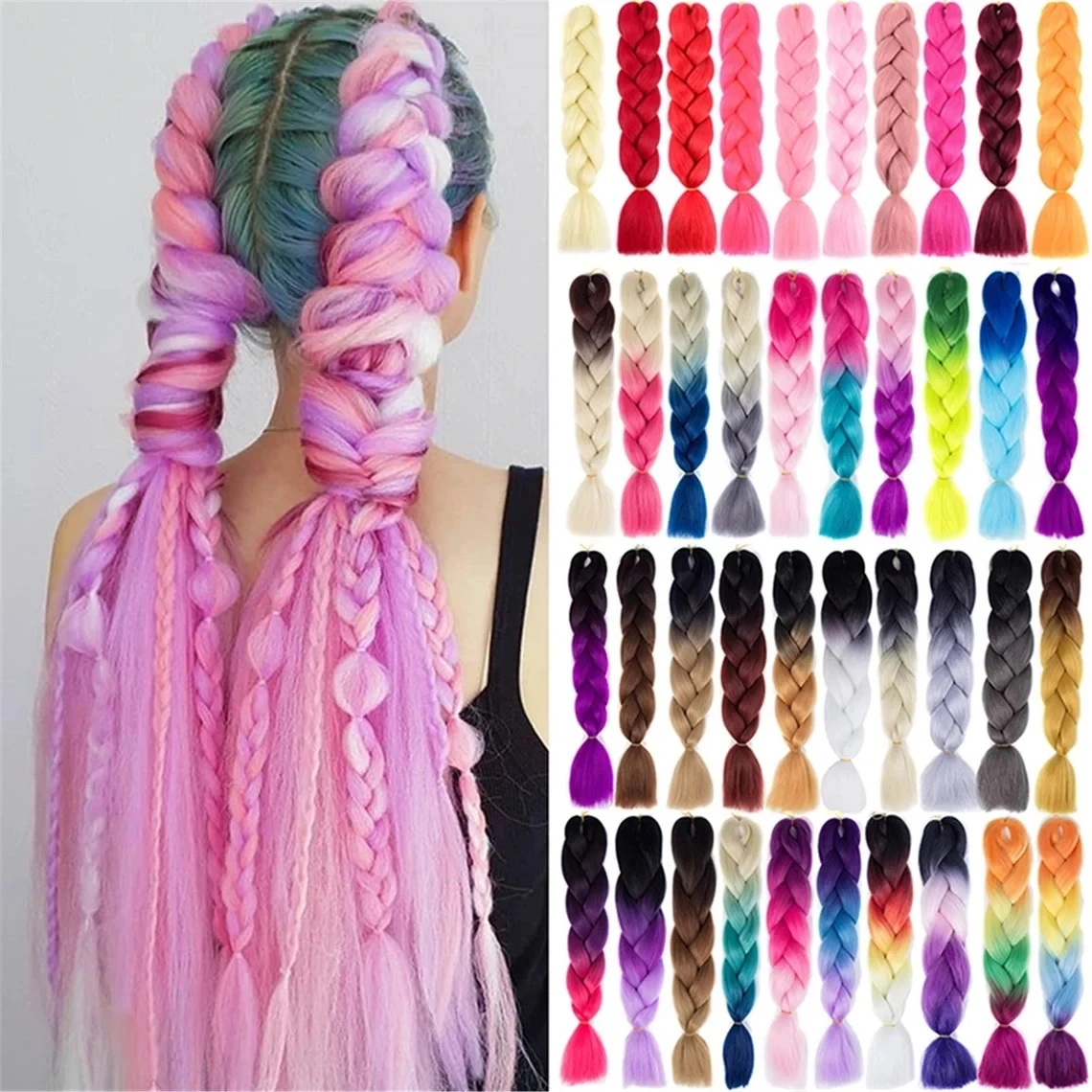 Qp-hair-24-inch-Ombre-Color-Synthetic-Hair-Braids-Pre-Stretched ...