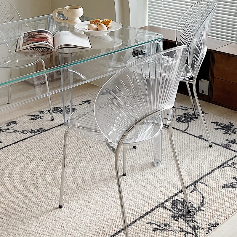 Shell-Chair-Transparent-Dining-Chairs-Home-Living-Room-Back-Stool ...