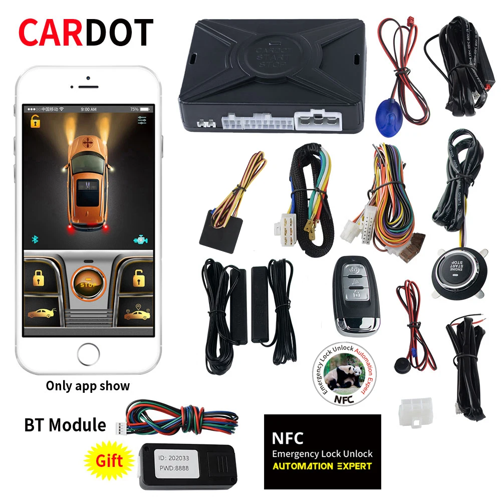 Cardot-NFC-mobile-app-Start-Car-Alarm-System-Engine-Push-Button-Start ...