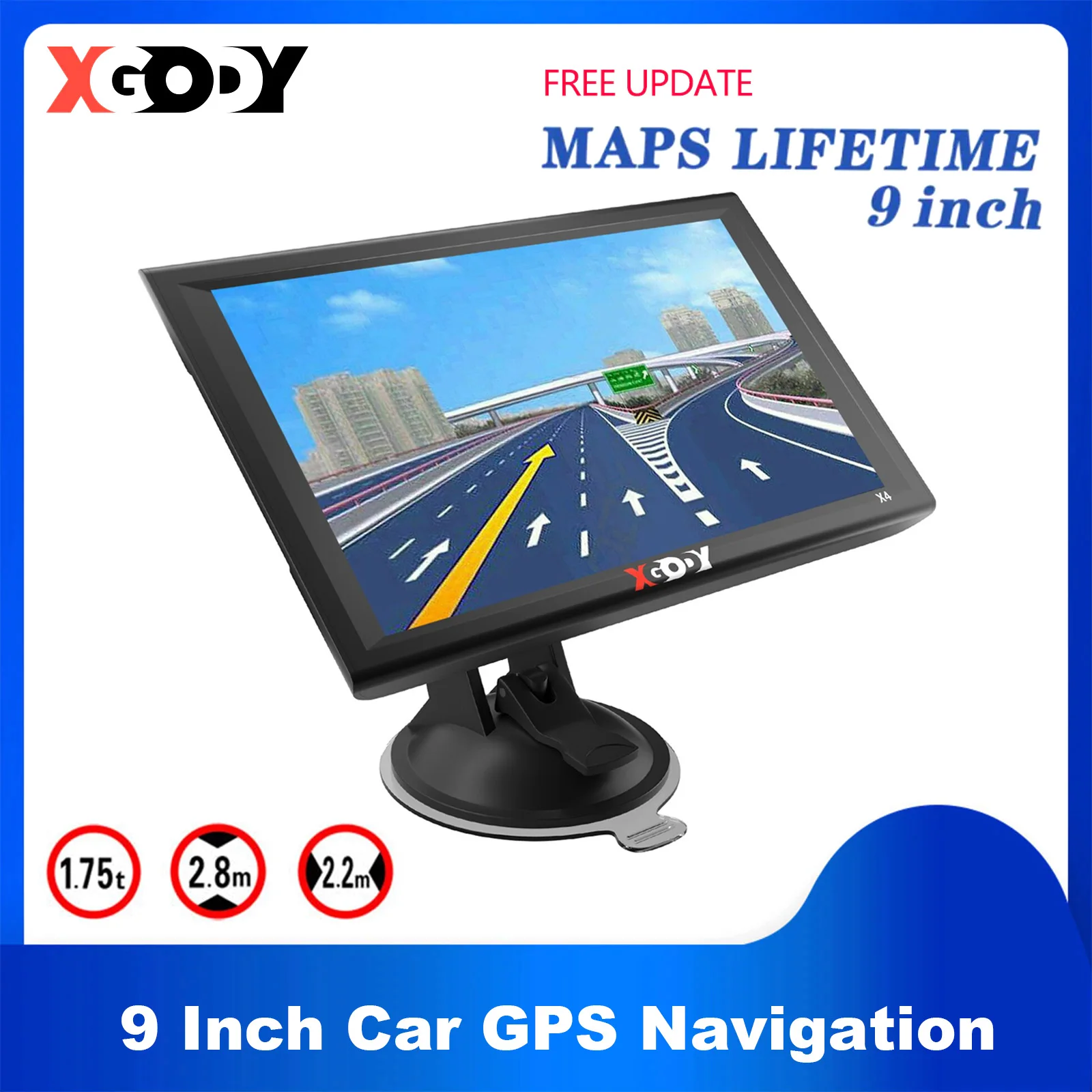 Xgody X4 Car Gps Navigation 9 Inch Bluetooth Truck Gps Navigators Avin ...