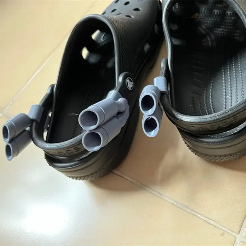 1pair Twin muffler exhaust For Crocs Noticeable Shoe Charm Accessories ...