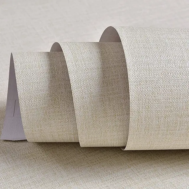 Linen Wallpaper PVC Self-Adhesive Waterproof Faux Imitation Cloth Vinyl ...