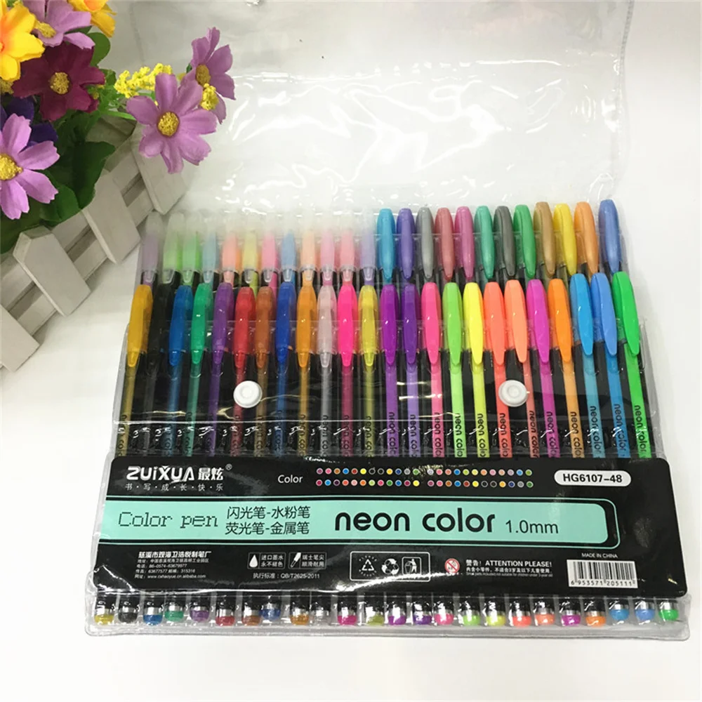 60-Color-Gel-Pens-Colored-Gel-Pen-Neon-Color-Pens-Coloring-Pens-Gel ...